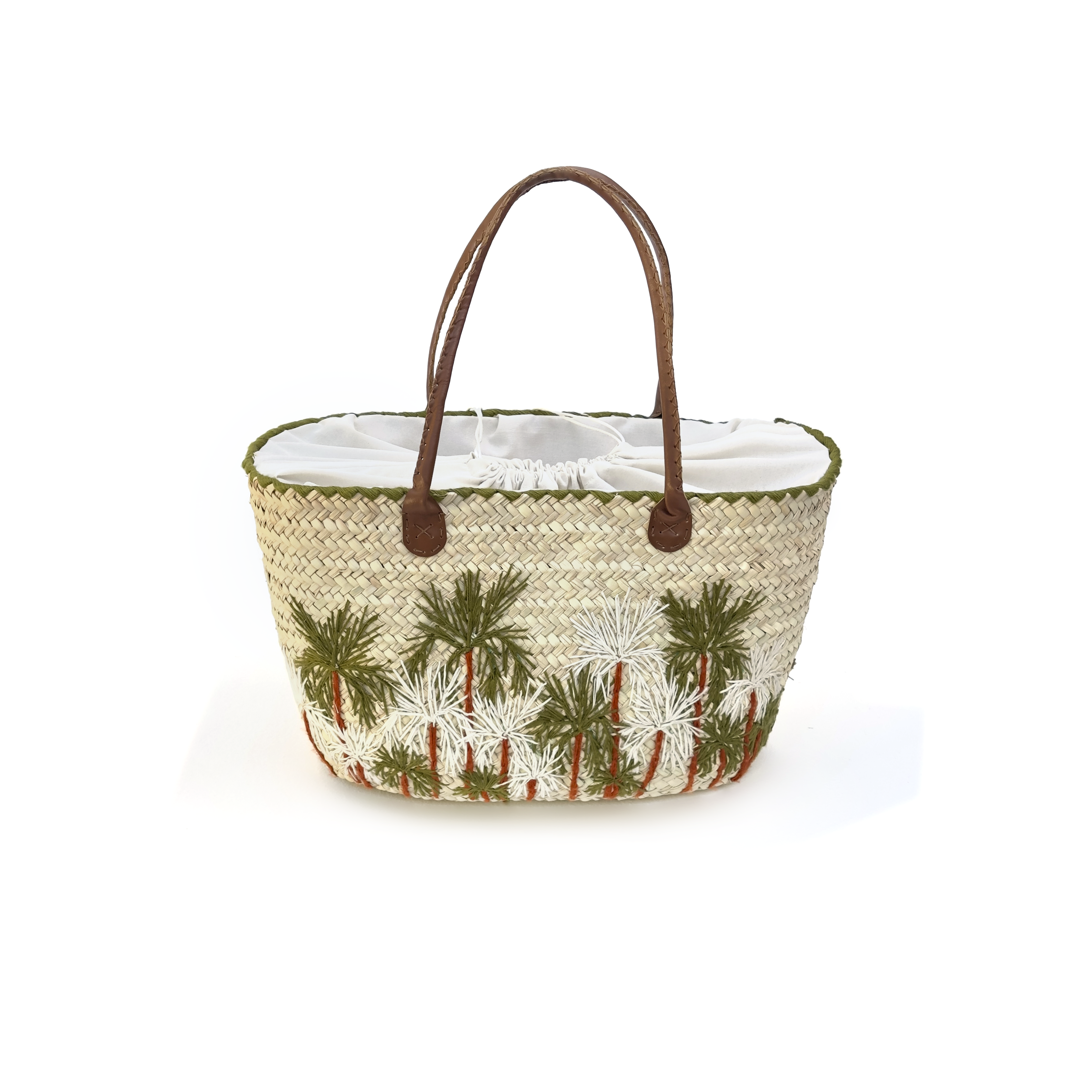 Embroidered Khoos Bag (Two-sided) حقيبة خوص مطرزة وجهين – BADDARA