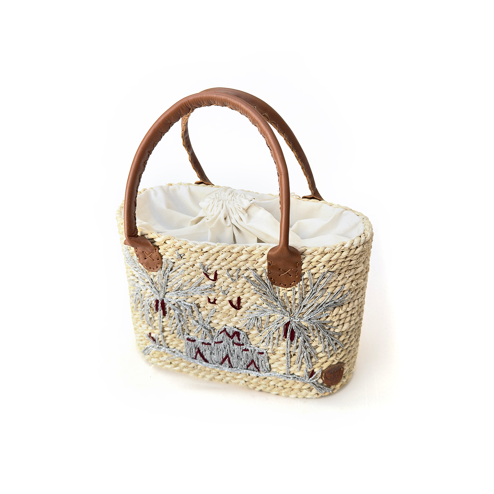 Rustic Silver Embroidered Corn Bag حقية ذرة مطرزة فضي ريفي – BADDARA